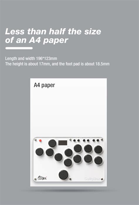 Mini Hitbox Wasd Socd Fighting Stick Sallybox Led Light Controller Game Controller For Pc Ps3