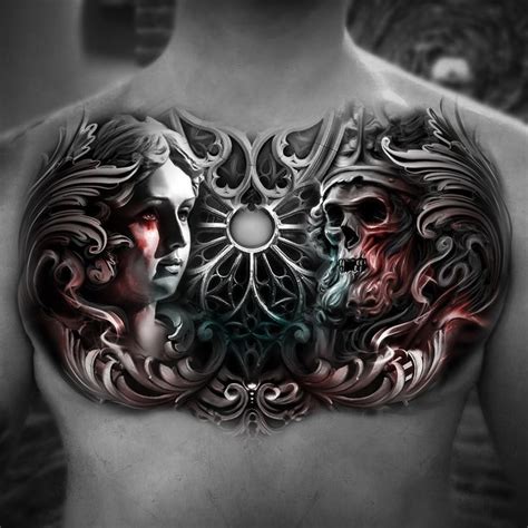 Pin By 吴尚宜 On 写实类型头像 Chest Tattoo Men Chest Piece Tattoos Chest