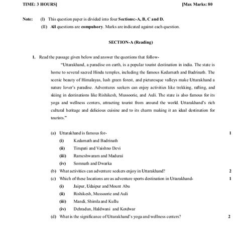 Time 3 Hours Max Marks 80note I This Question Paper Is Divided I