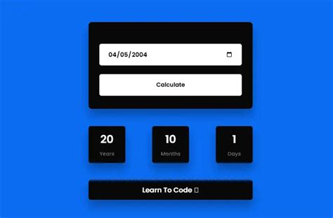 Age Calculator Using Html Css And Javascript Codewithcurious