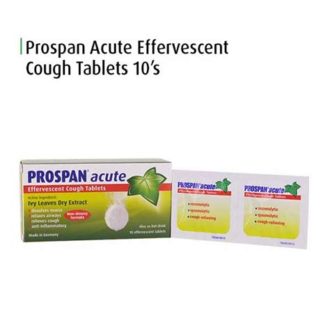 [prospan Acute Effervescent Tablets 10s] Unique Ivy Extract Ea 575 Effective Against