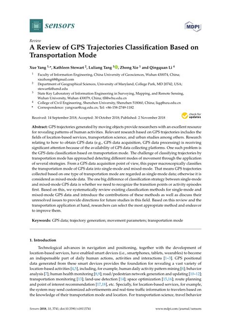 Pdf A Review Of Gps Trajectories Classification Based On Transportation Mode