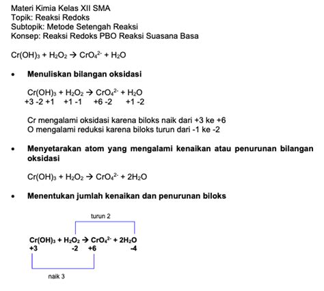 Cr Oh 3 H2o2 Cro4 2 H2o Cara Peruba
