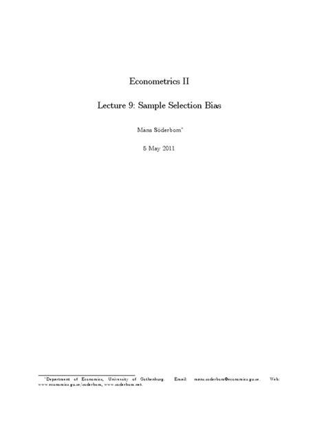 Pdf Sample Selection Bias Dokumentips