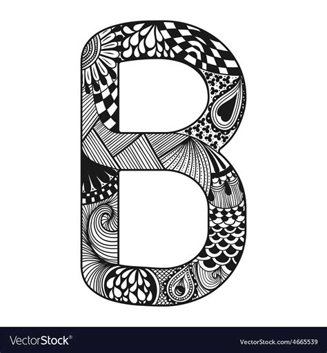 Entangle Stylized Alphabet Lace Letter B Vector Image