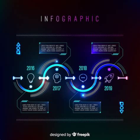 화려한 인포 그래픽 타임 라인 플랫 디자인 무료 벡터