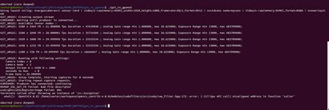 Error Generated While Running The Code After Connecting The Camera Jetson Xavier NX NVIDIA