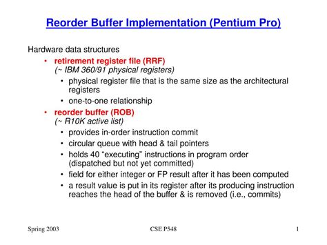 Ppt Reorder Buffer Implementation Pentium Pro Powerpoint Presentation Id1037701