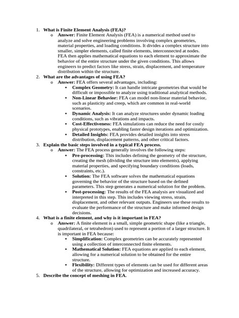 What Is Finite Element Analysis Pdf Finite Element Method Elasticity Physics