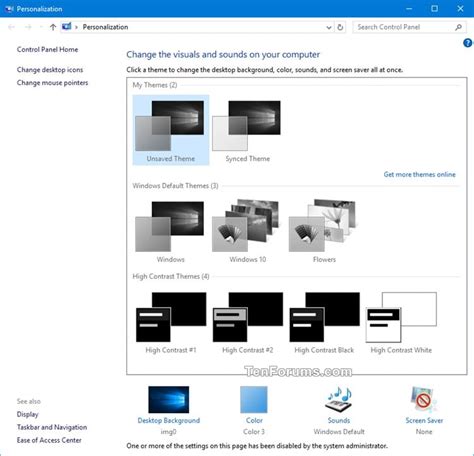 Allow Or Prevent Users To Change Or Save A Theme In Windows 10 Tutorials