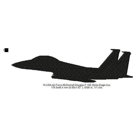Mcdonnell Douglas F 15e Strike Eagle Aircraft Silhouette Machine Embro