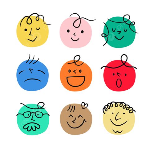 새로운 스타일의 플랫 스마일 컬렉션 스마일리 상 감정 Png 일러스트 및 벡터 에 대한 무료 다운로드 Pngtree