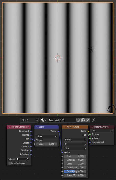 how to sync wave texture node generated stripes with image texture
