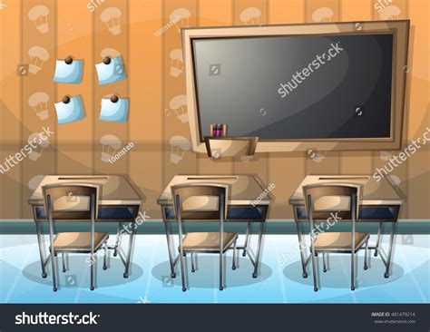 Cartoon Vector Illustration Interior Classroom Separated Stock Vector