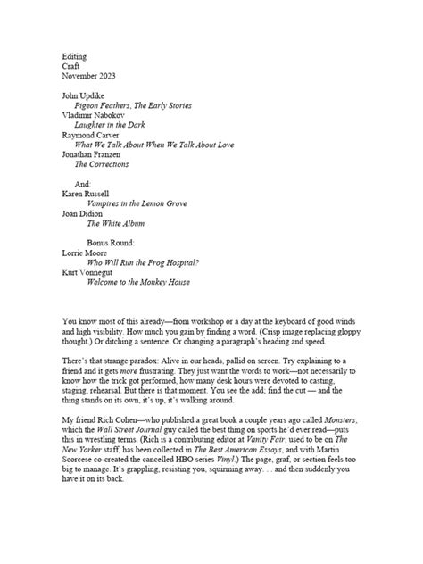 Craft Editing Block 2 Pdf Mystery Thriller And Crime Fiction General Fiction