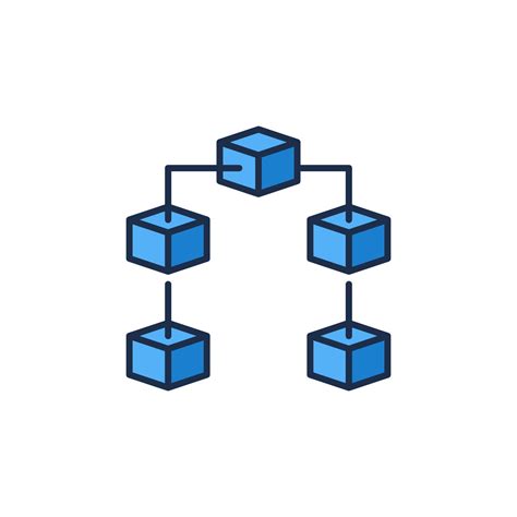 Blockchain Vector Concept Blue Icon Block Chain Technology Symbol