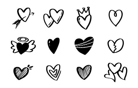 Cute Doodle Icon Heart 10671865 Vector Art At Vecteezy