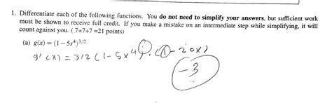 Solved Differentiate Each Of The Following Functions You Do Chegg