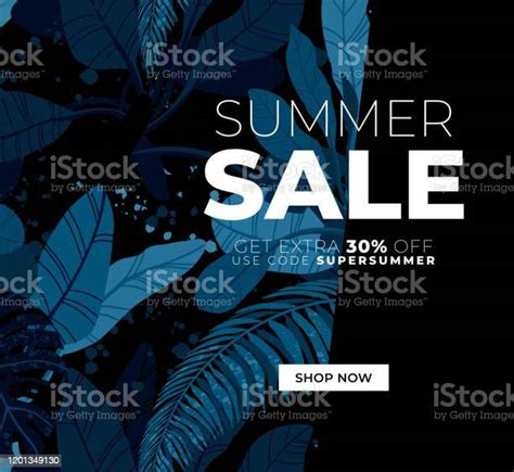 이국적인 야자수 잎과 텍스트 공간 어두운 벡터 여름 디자인 판매 제공 템플릿 전단지 배경의 배너 열대 배경 그림입니다 개성 개념에 대한 스톡 벡터 아트 및 기타 이미지