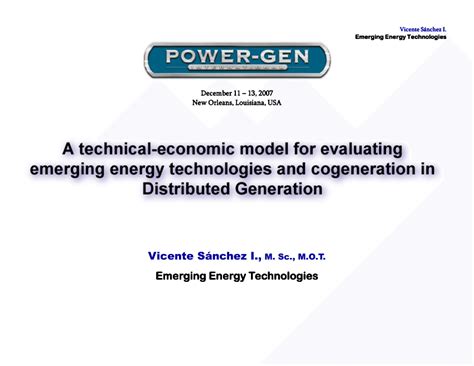 Pdf A Technical Economic Model For Evaluating Emerging Energy Technologies And Cogeneration In