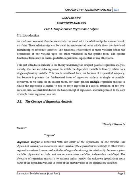 Ch 2 Part I Simple Linear Regression Analysis Pdf Linear Regression