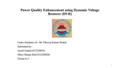 Power Quality Enhancement Using Dynamic Voltage Restore Pdf