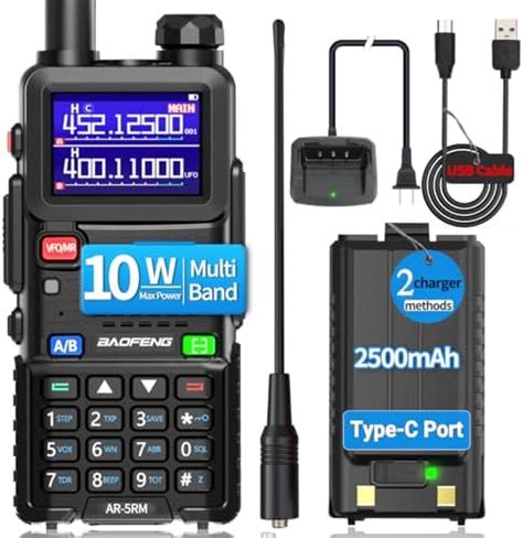 Baofeng Uv 5rm 10w Ham Radio Gmrs Handheld Radio Long Range With Tactical Antenna
