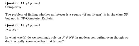 Solved Complexity The Problem Of Finding Whether An Integer