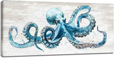 Aatoeax Octopus Wall Art Ocean Sea Nautical Animal Wall Decor Pictures