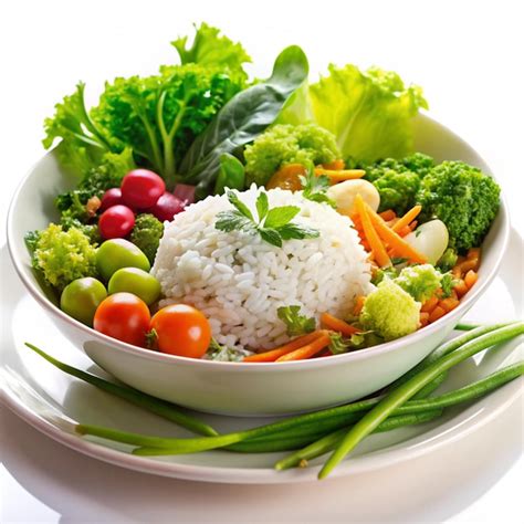 Rice With Vegetables Premium Ai Generated Image