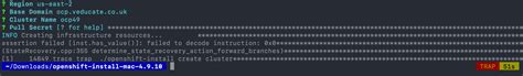 openshift install cli tool crash unable to decode instructions