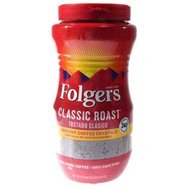 Folgers Classic Decaf Instant Coffee Crystals Packets 6 Ct Inside