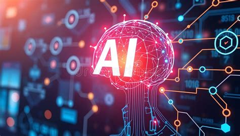 Digital Representation Of Artificial Intelligence With Glowing Neural