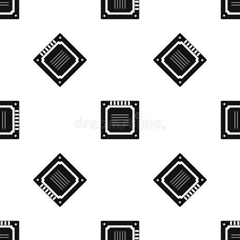 Modern Multicore Cpu Pattern Seamless Black Stock Vector Illustration Of Industry Board