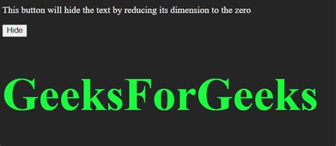 Different Ways To Hide Elements Using Css Geeksforgeeks