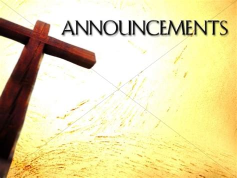 Christian Blank Announcements