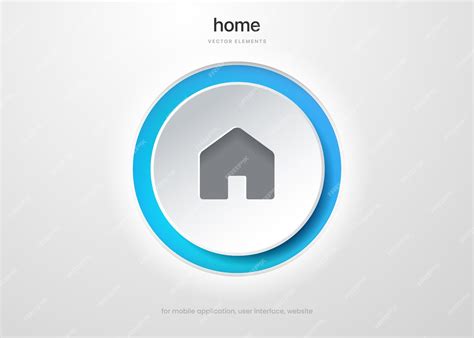 premium vector 3d home homepage base main page house icon emblem symbol sign push button