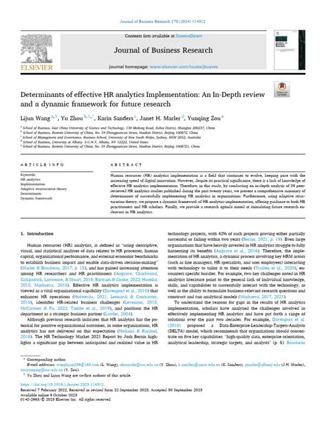 Determinants Of Effective Hr Analytics Implementation An In Depth Review Pdf Analytics