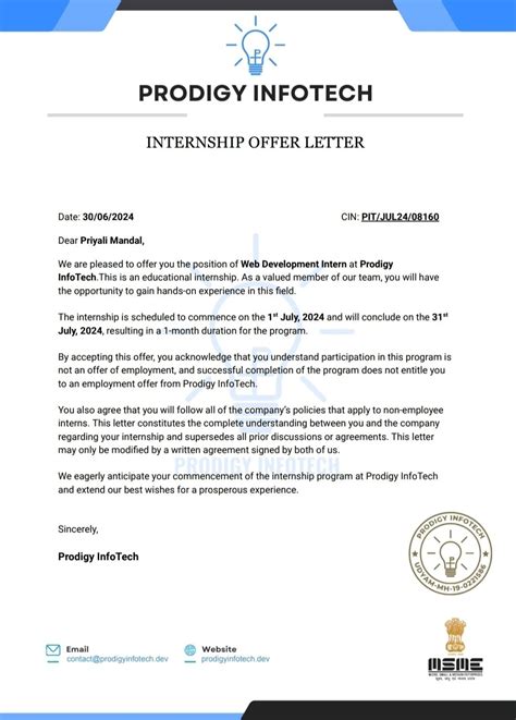 Priyali Mandal On Linkedin Webdevelopment Internship Prodigyinfotech