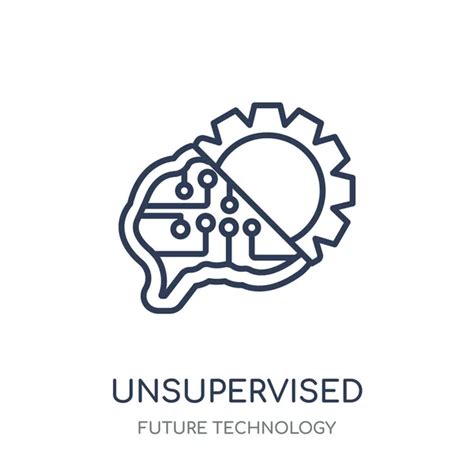 unsupervised learning outline vector icon thin line black unsupervised