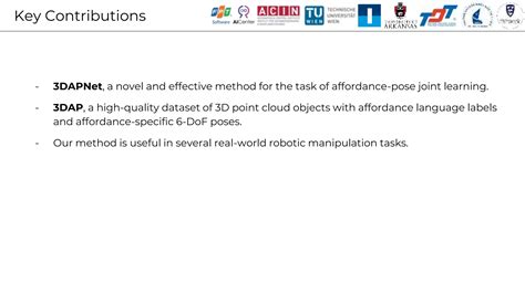 Affordance And 6dof Pose In 3d Point Clouds Pptx