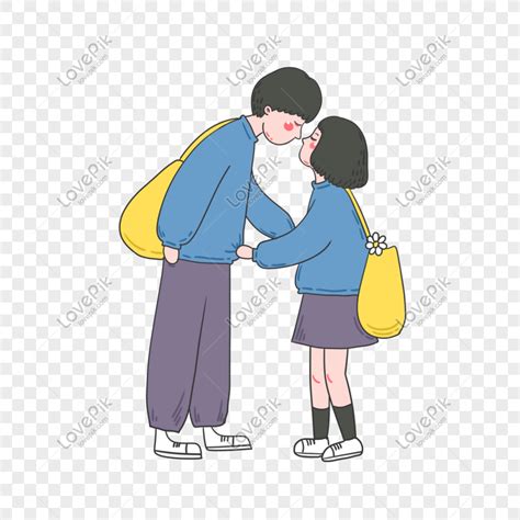 손으로 그린 만화 벡터 발렌타인 커플 Png 일러스트 무료 다운로드 Lovepik