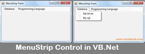 Menu Strip Control In Vbnet Mindstick