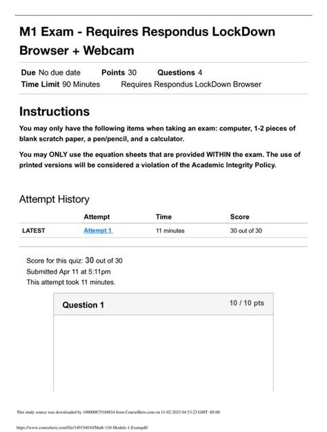 Math 110 Module 1 Exam Math 110 Introduction To Statistics Portage Learning