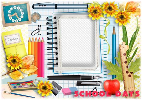Школьные дни рамка Png фоторамка Psd