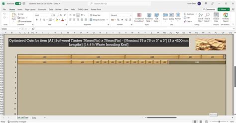 Microsoft Excel Cut List Optimiser Tool V A For Woodworkers Etsy