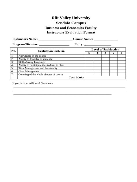Instructors Performance Evaluation Pdf