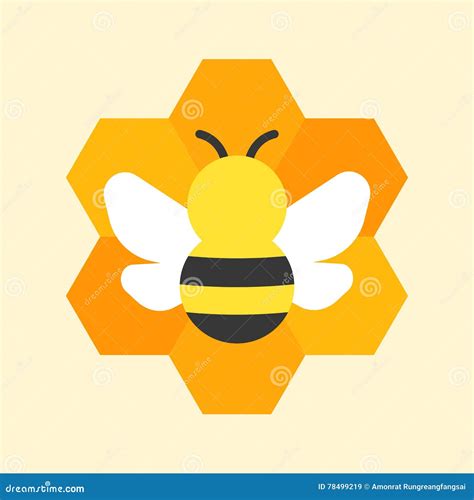 Bee And Honeycomb Icon Stock Vector Illustration Of Nature 78499219