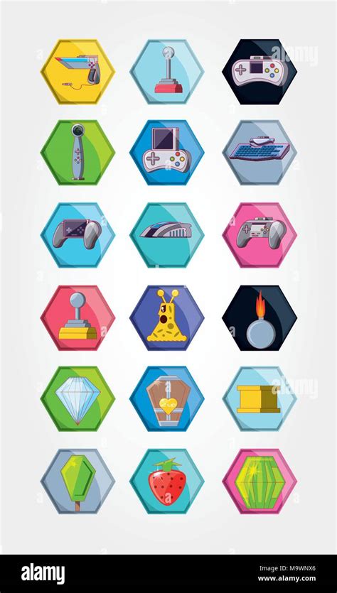Video Game Set Icons Vector Illustration Design Stock Vector Image