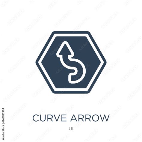 Curve Arrow Icon Vector On White Background Curve Arrow Trendy Filled Icons From UI Collection